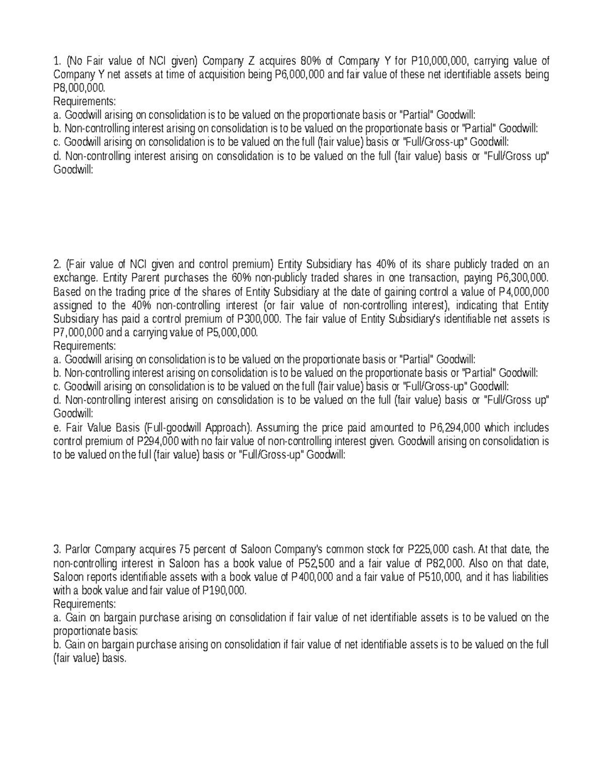 Buscom 101: Consolidation Goodwill Valuation Notes - Studocu