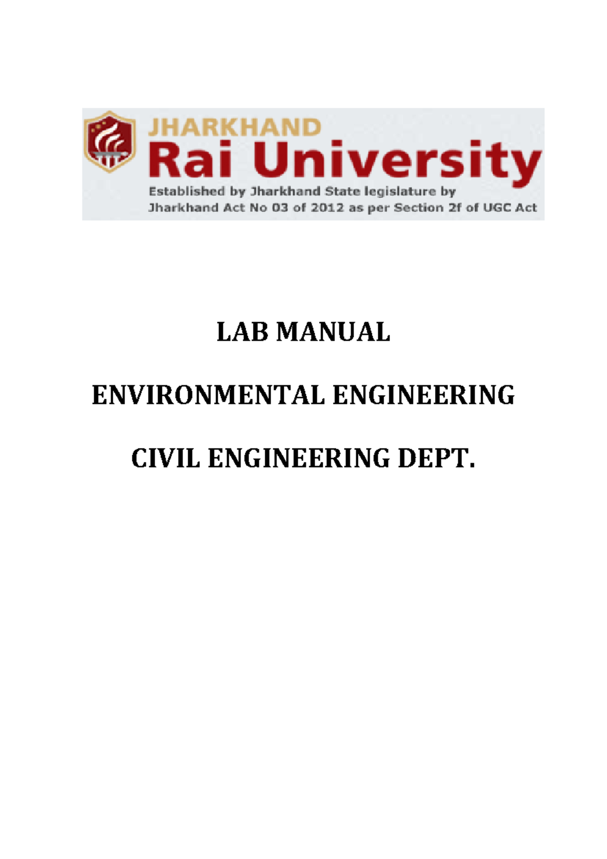 LAB MANUAL: BOD & COD EXPERIMENTS IN ENVIRONMENTAL ENGINEERING (CE ...