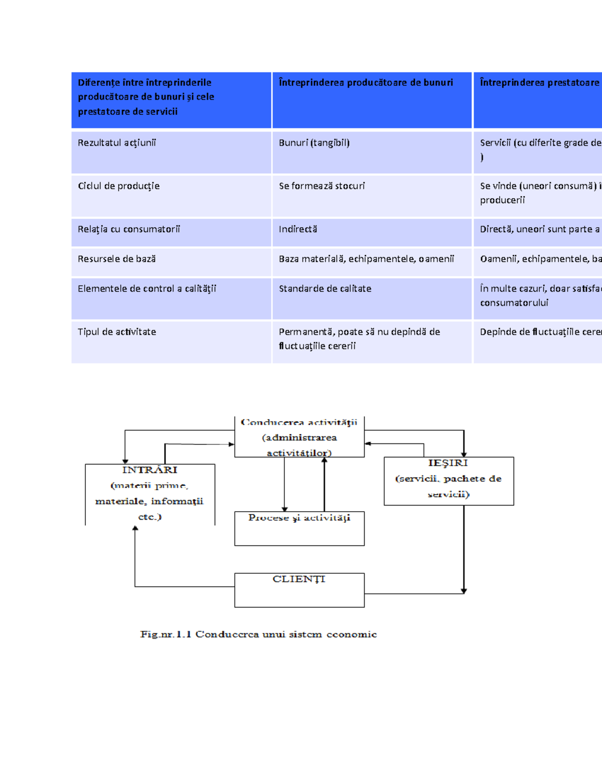 Diferenţe Întreprinderi: Producţie vs Servicii în Managementul ...