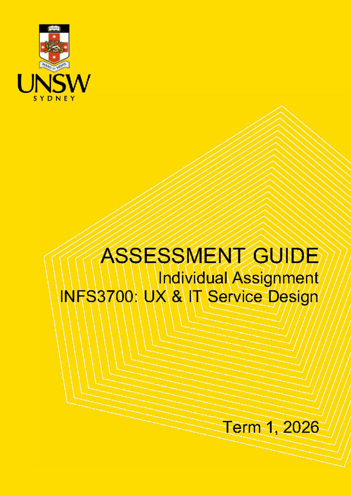 INFS3700 T1 2026 Individual Assignment: UX Design Project Guide - Studocu