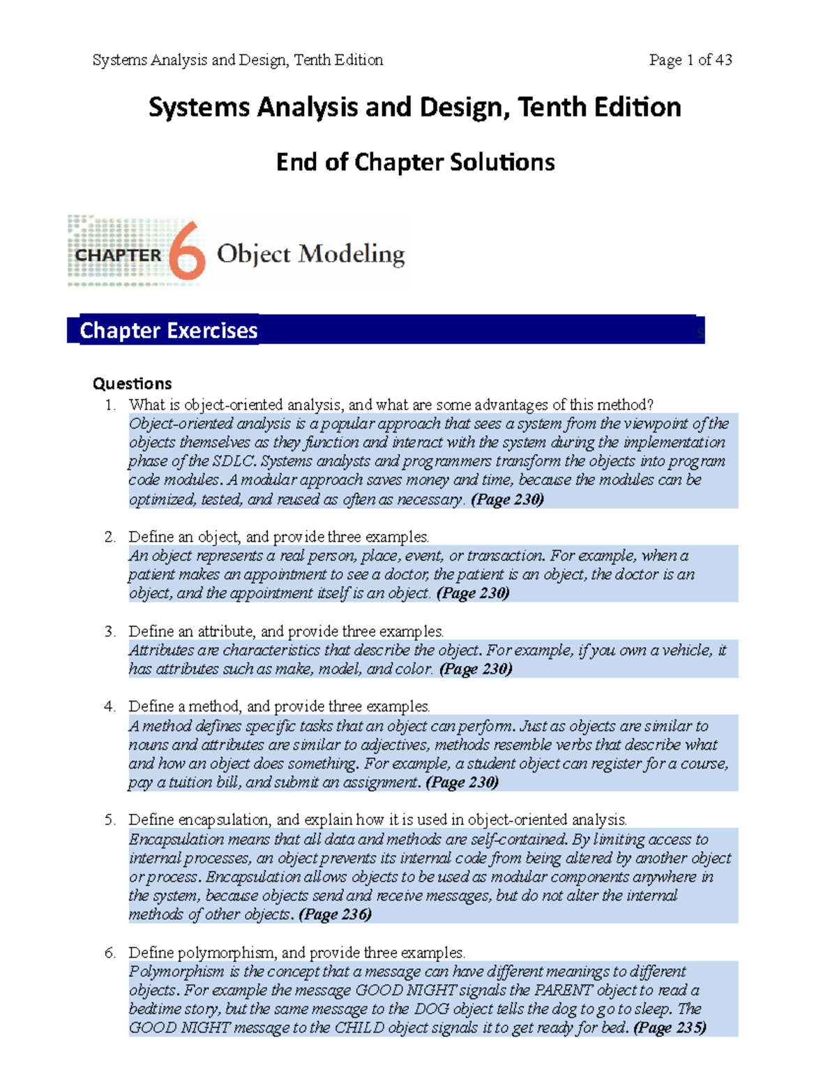 CIS212 Systems Analysis & Design End of Chapter Solutions Guide - Studocu
