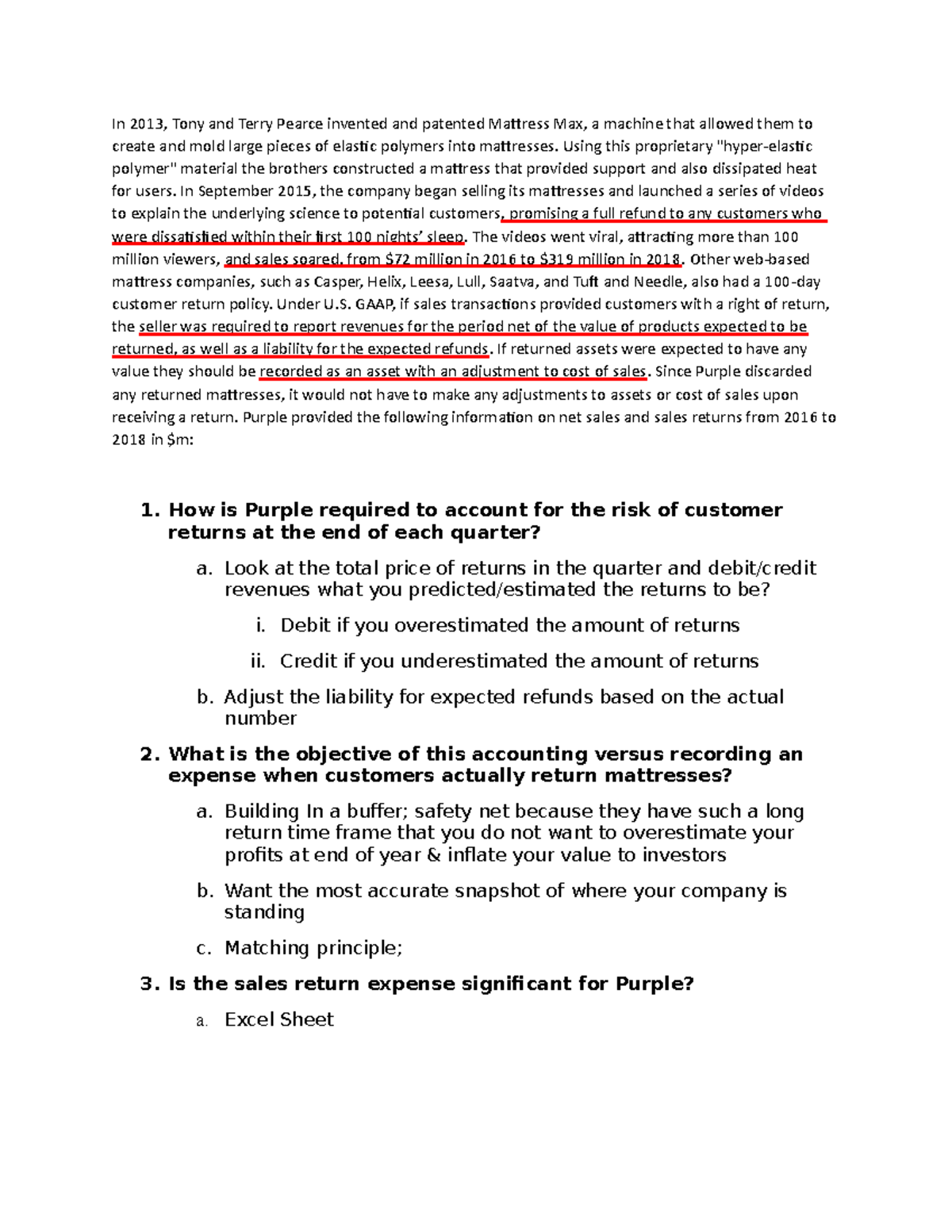Accounting Analysis of Purple Mattress & Crocs Footwear Strategies ...
