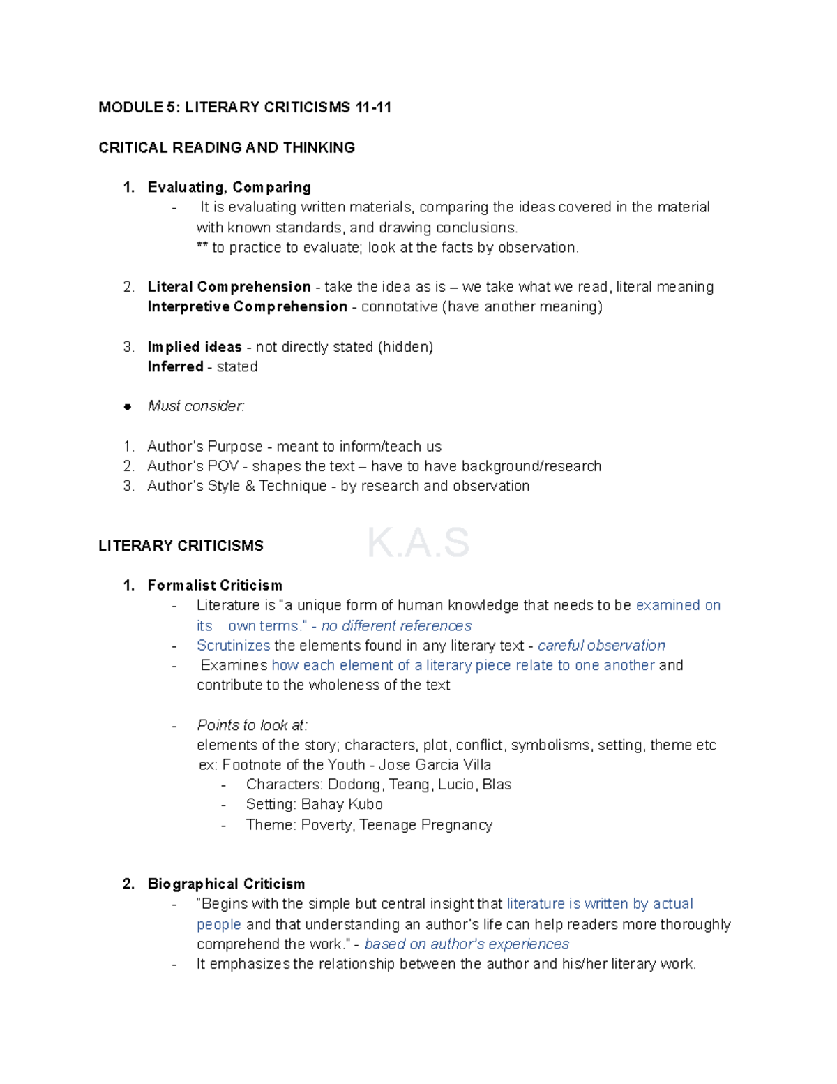 21st Century - Module 5: Literary Criticisms and Analysis of Major ...