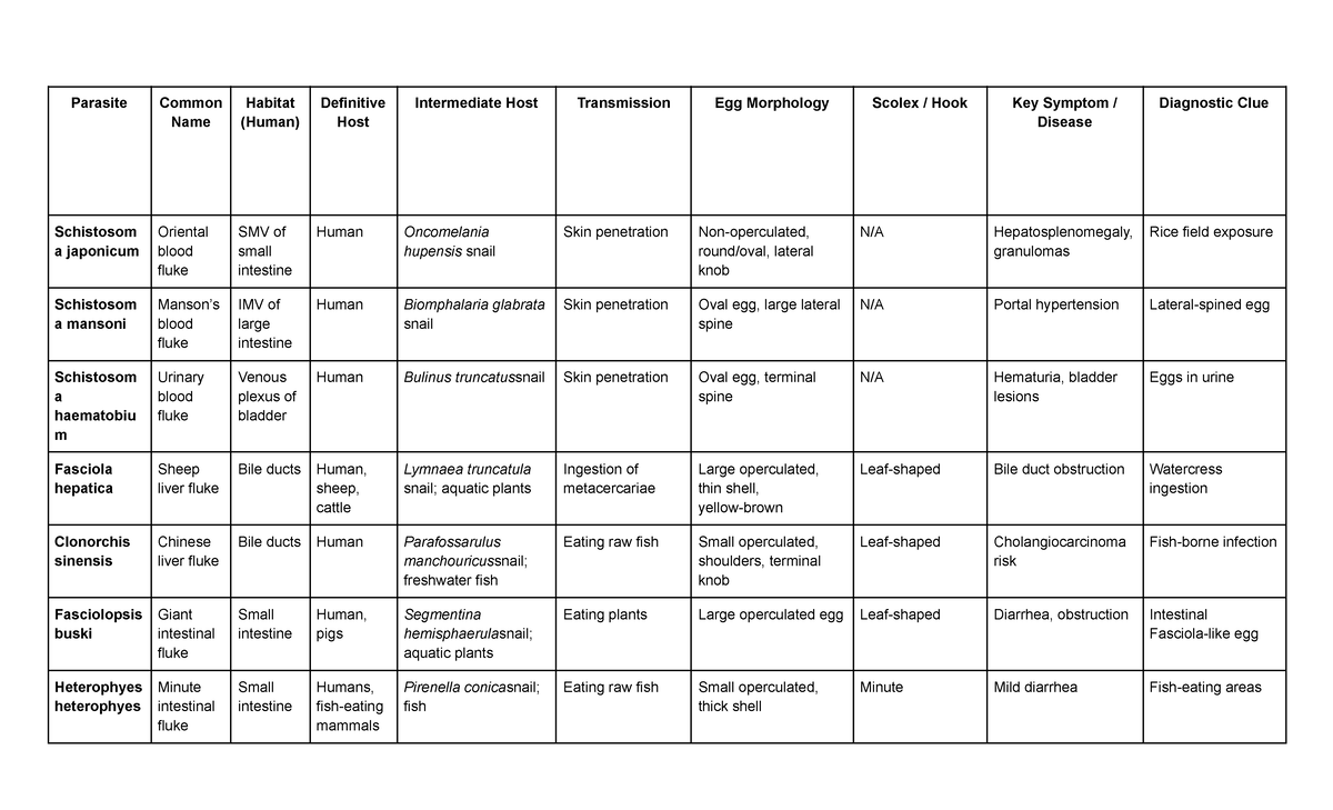 Parasite Midterm Notes: Hosts, Transmission, and Morphology - Studocu