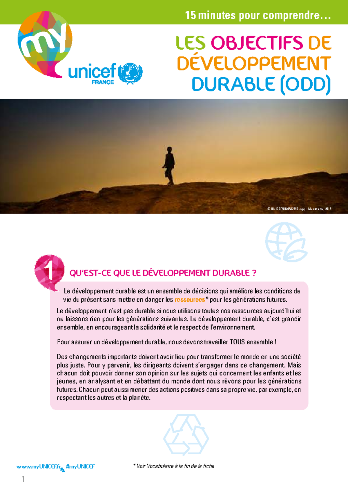 Fiche Thématique ODD - Objectifs de Développement Durable (ODD) 2015 ...