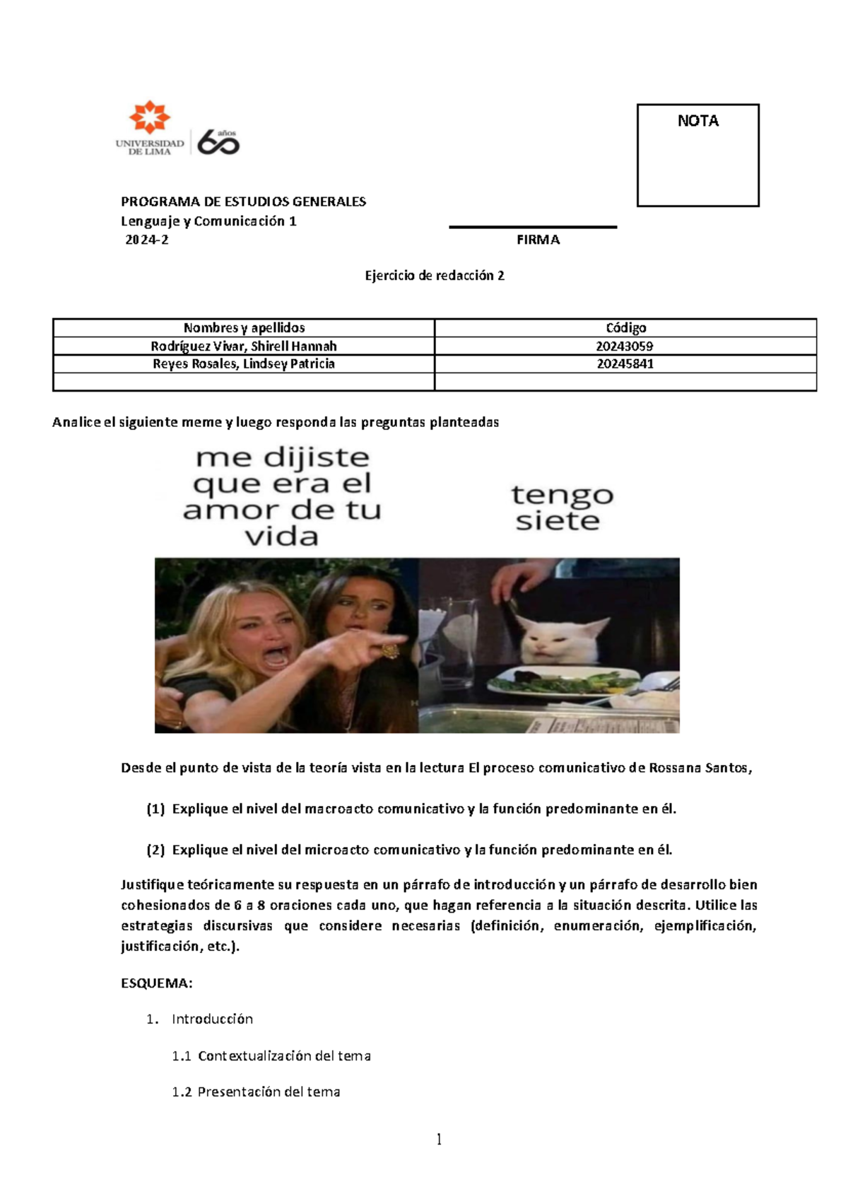 Ejercicio de redacción semana 3 Lindsey Reyes y Shirell Rodriguez ...