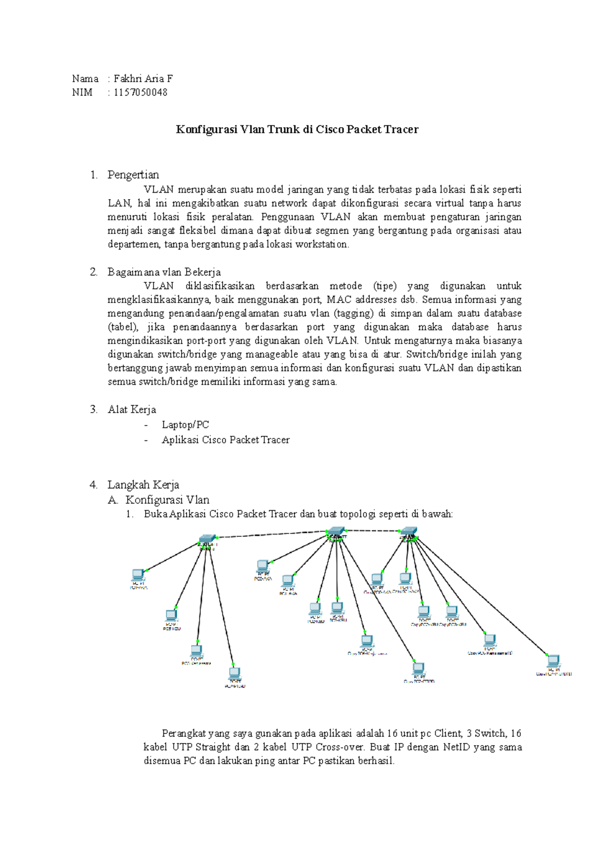 Konfigurasi Vlan Trunk di Cisco Packet Tracer - Detail dan Langkah - Studocu