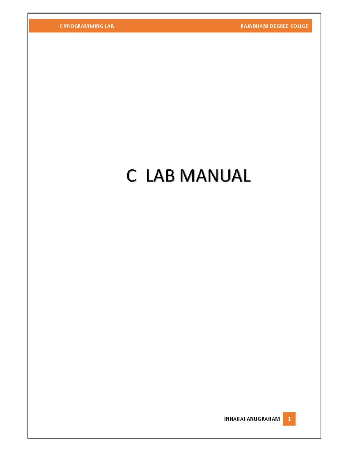 C SEP LAB PGMS - C Programming Practical Lab Manual - Studocu