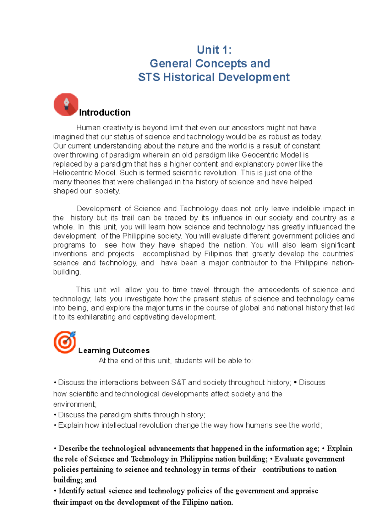Lesson 1: Historical Antecedents of Science and Technology in STS - Studocu