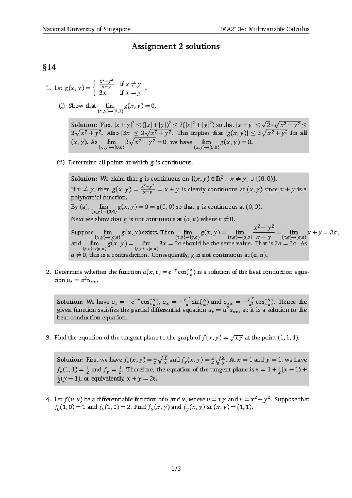Assignment 2 sol - given solution to us - National University of ...