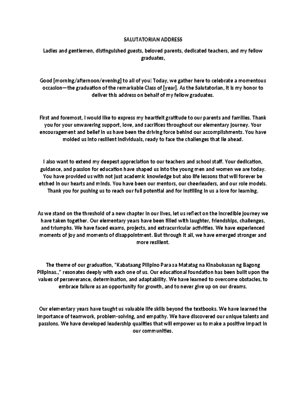 Recognition Ceremony Script for Grades 1-5: Celebrating Achievements ...