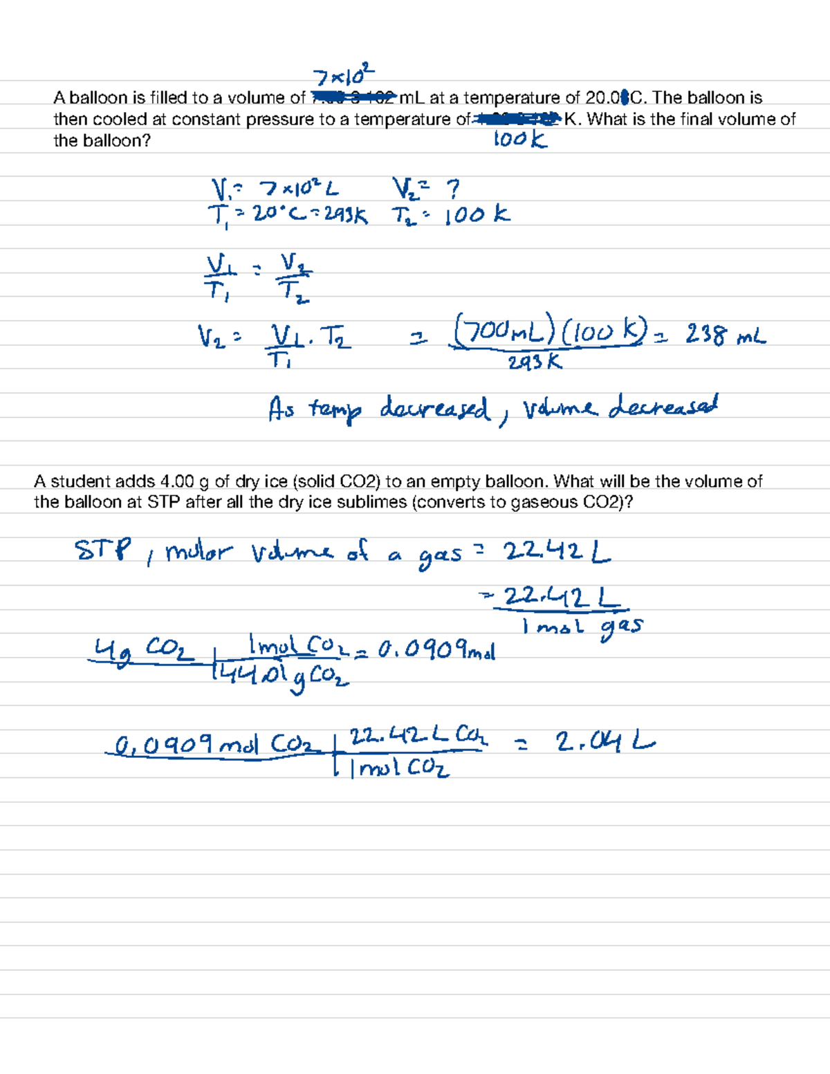 Gas Laws Practice Problems - Studocu