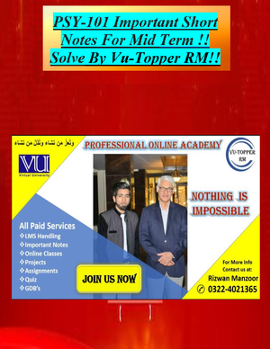 PSY101 Final Term Past Papers Mega File - PSY 101 Final Term Page 1 of ...