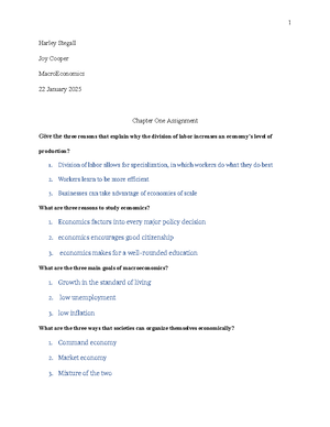 Chapter 3 assignment - Chapter 3 Assignment 1) Use the following information to answer the ...