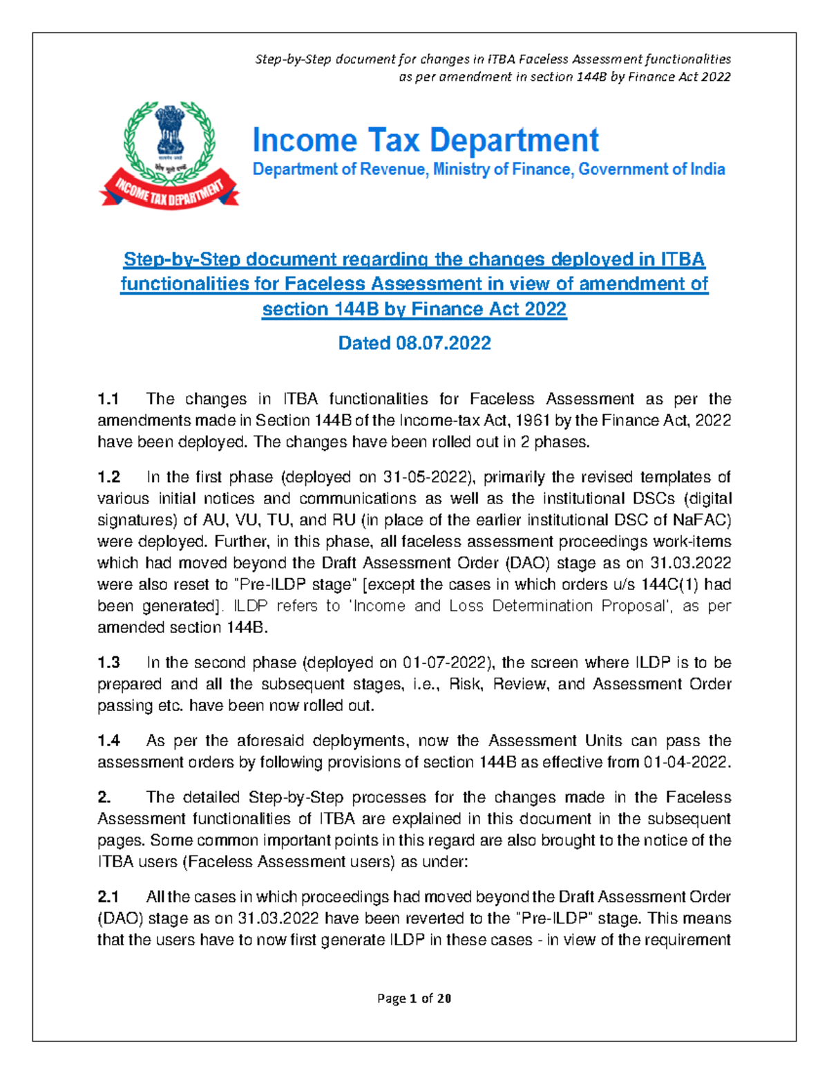 ITBA Step-by-Step Guide for Faceless Assessment Changes (Finance Act ...