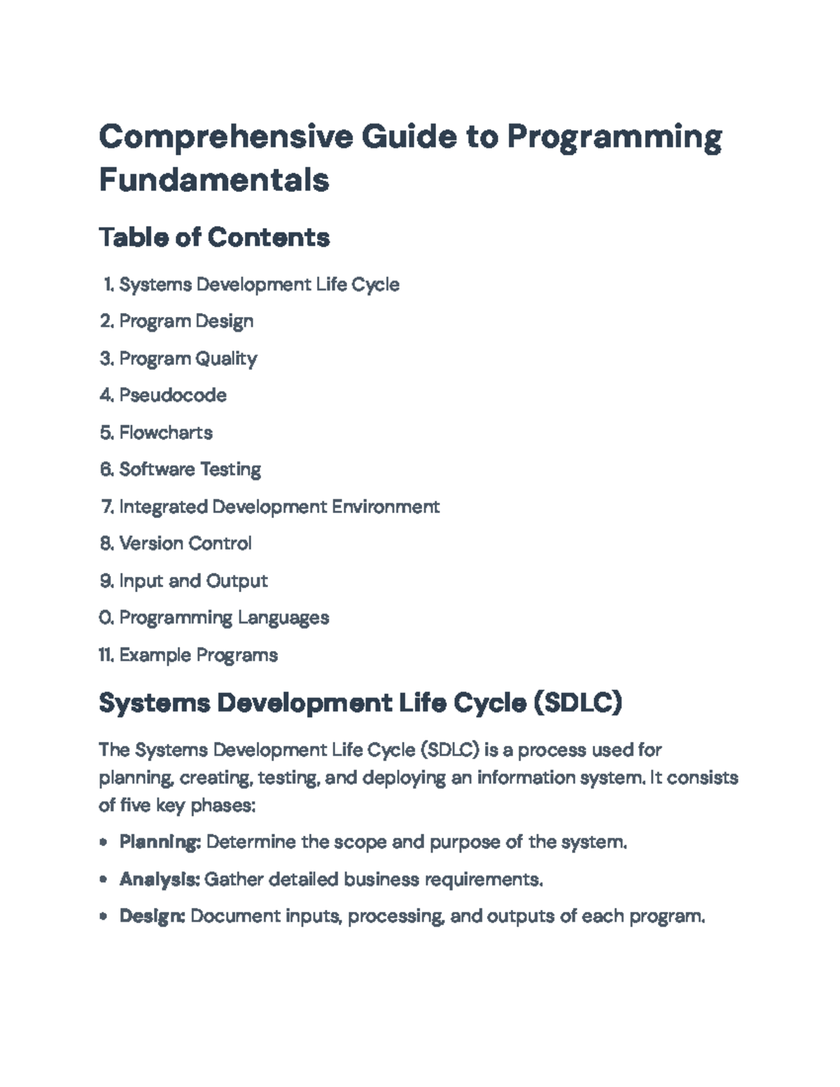 Comprehensive Programming Fundamentals Overview (CS101) - Studocu