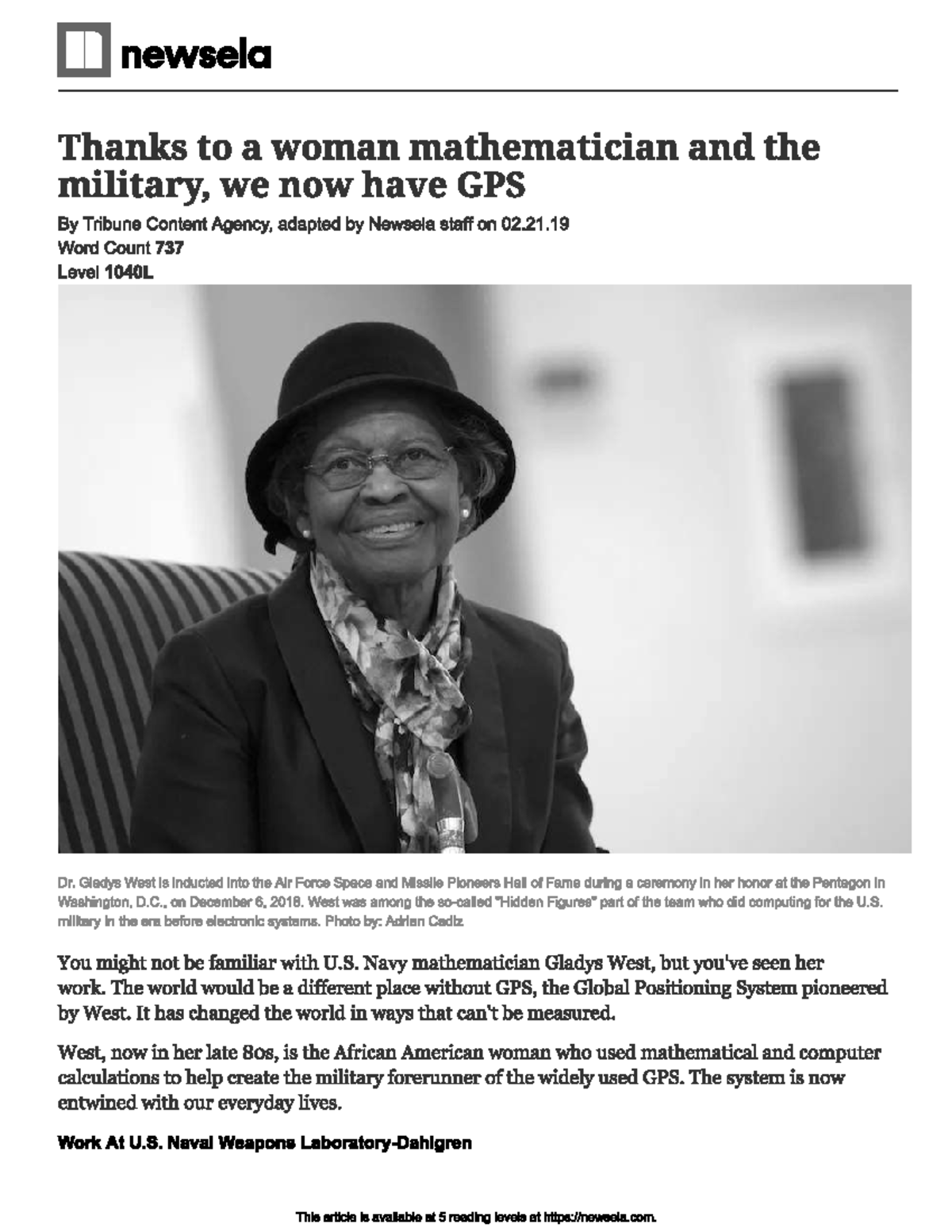 Math & GPS: The Legacy of Dr. Gladys West in Tech Innovation - Studocu