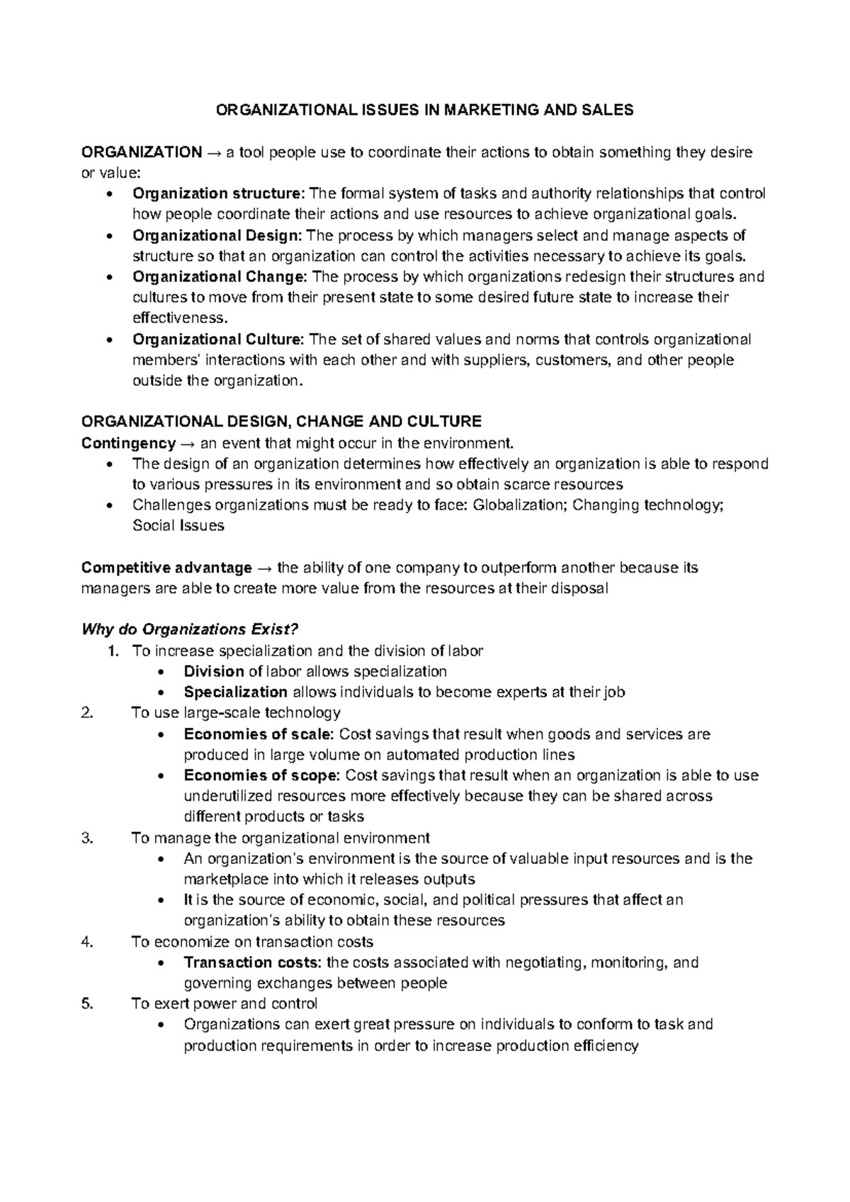 Organizational Issues in Marketing & Sales: Structure, Design, and ...