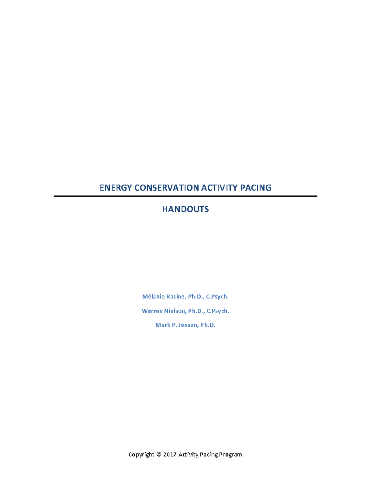 Energy Conservation Activity Pacing Handout 101 - Studocu