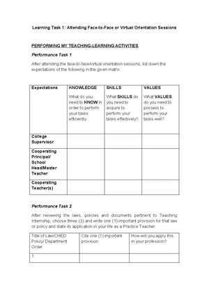 Learning-Task-6 - Learning Task - Learning Task: 6 Assisting and Participating in School ...
