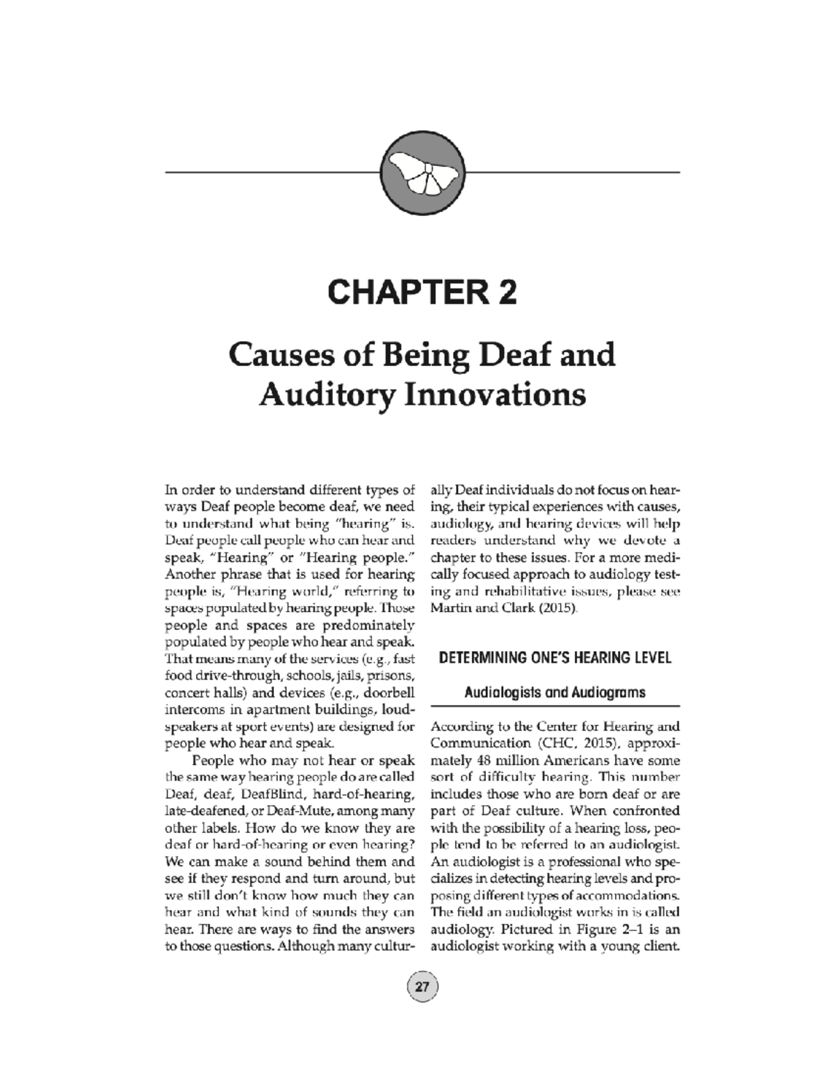 Deaf Culture: Causes of Deafness & Innovations - Chapter 2 Analysis ...