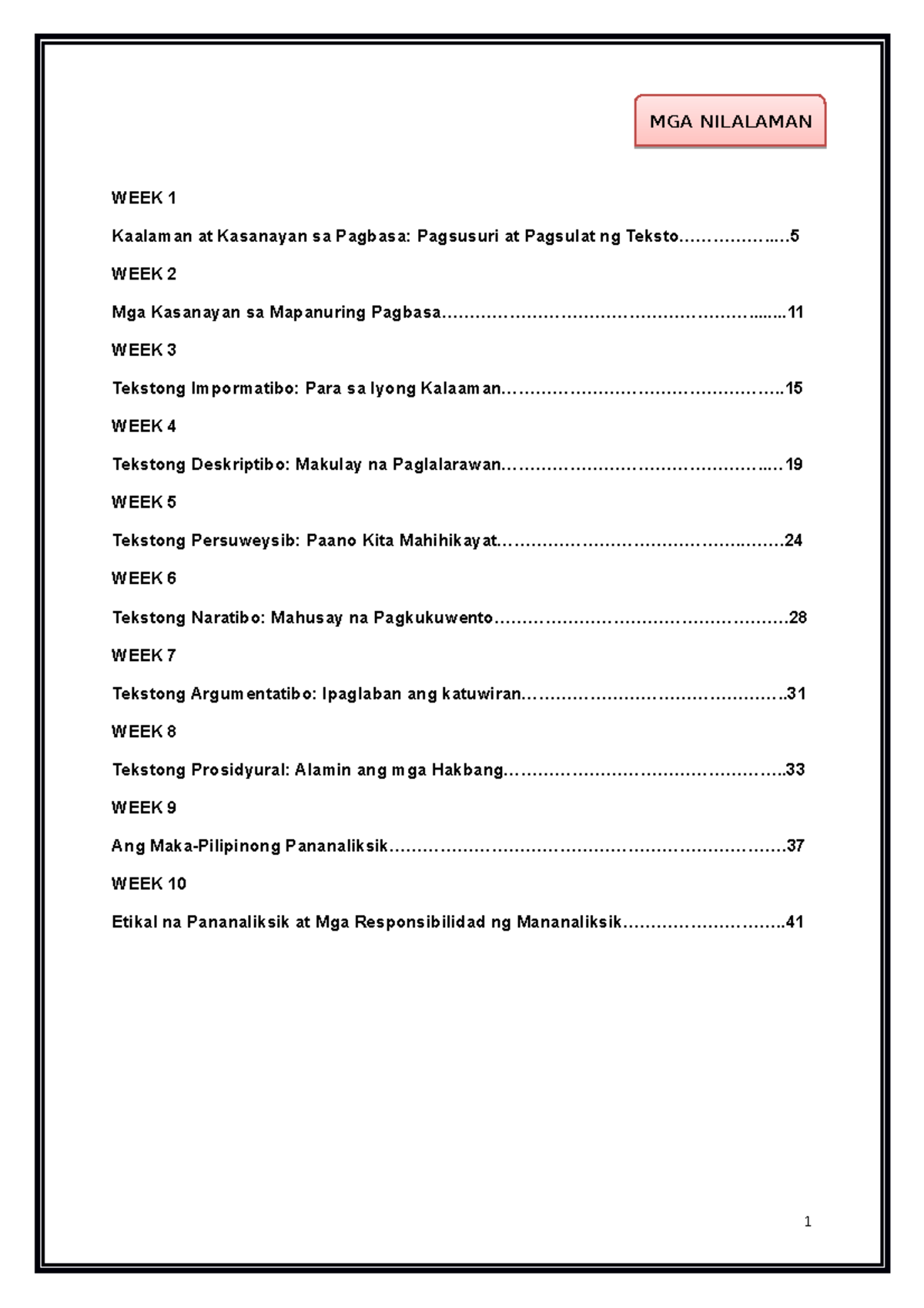 Grade 12 Filipino Modules: Pagsusuri at Pagsulat ng Teksto - Studocu