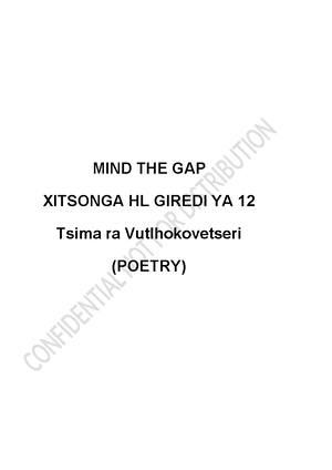 Xitsonga Home Language - Study Guide Via Afrika Xitsonga Ririmi ra le ...