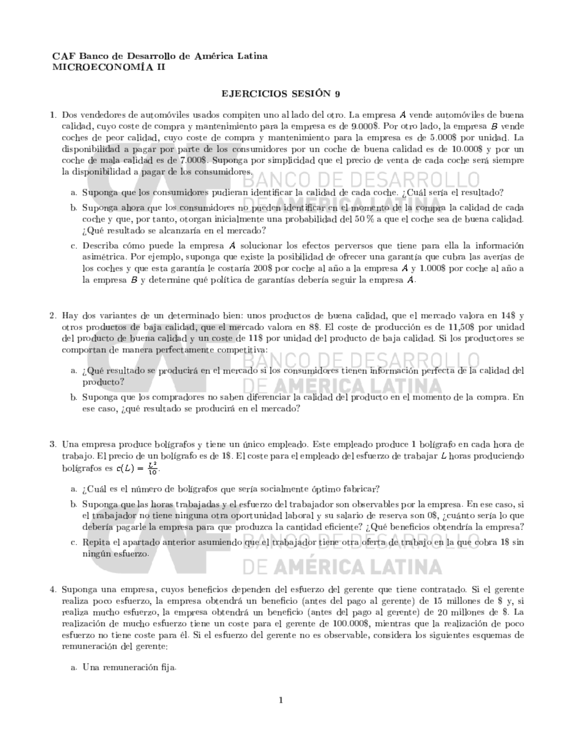 Ejercicios de Economía - IT 101 - Studocu