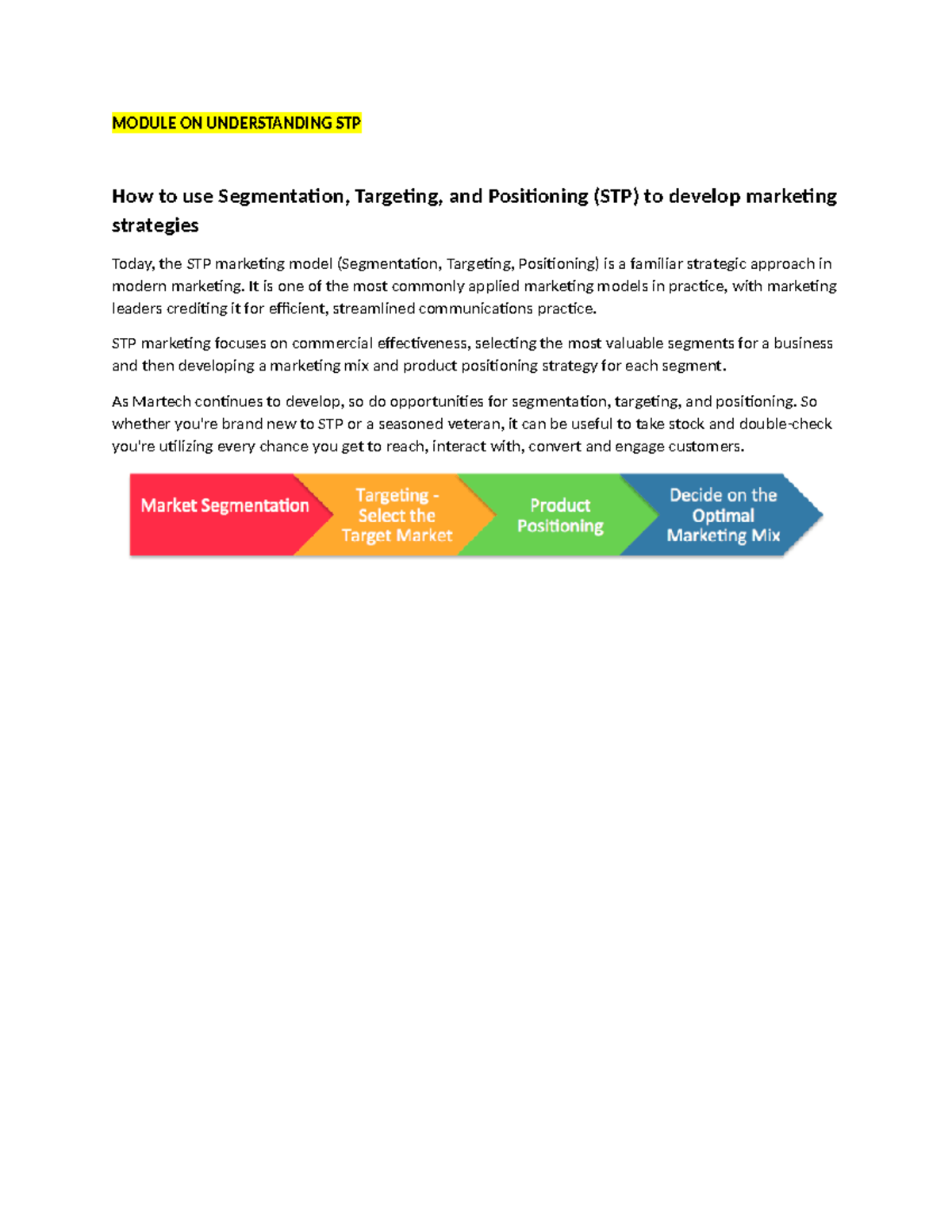 STP- Model - MODULE ON UNDERSTANDING STP How to use Segmentation ...