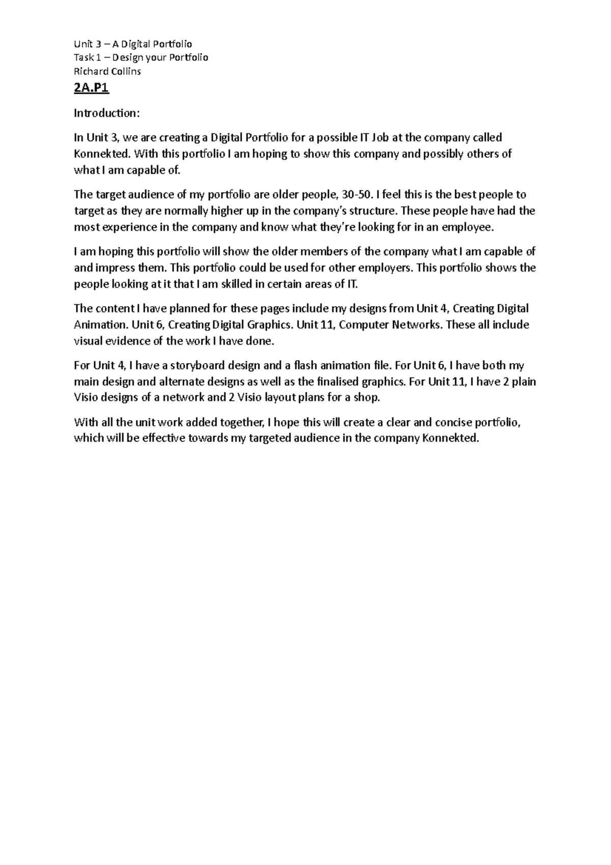 Digital Portfolio Design for IT Job - Assignment 3 **2A.P** - Studocu