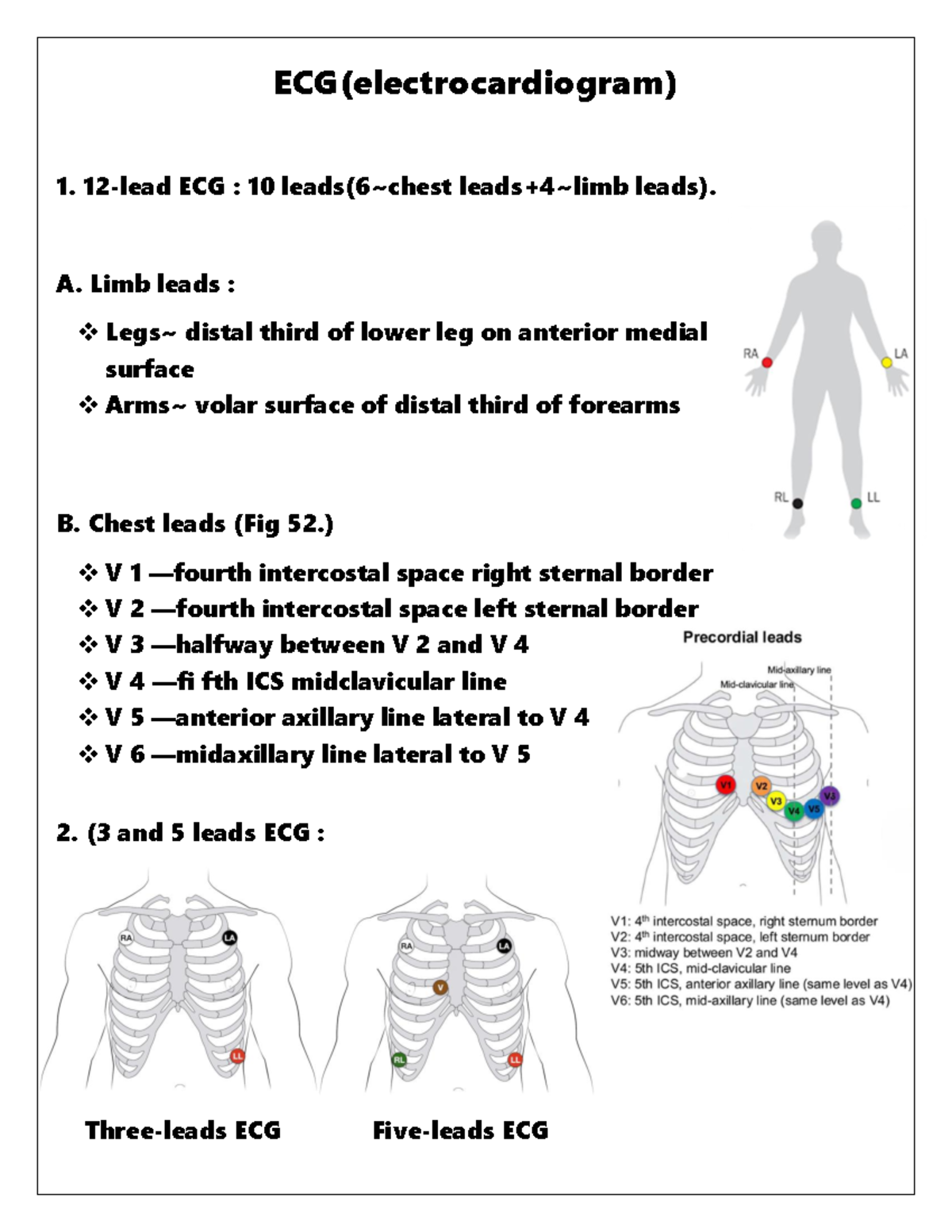ECG 092022 - Procedure Steps for 10 Lead Placement - Studocu