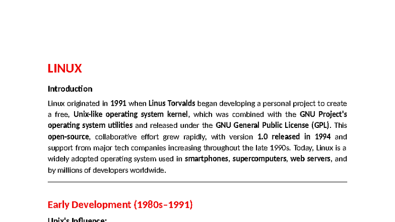 LINUX 101: Introduction to Linux Operating System and Its Evolution ...