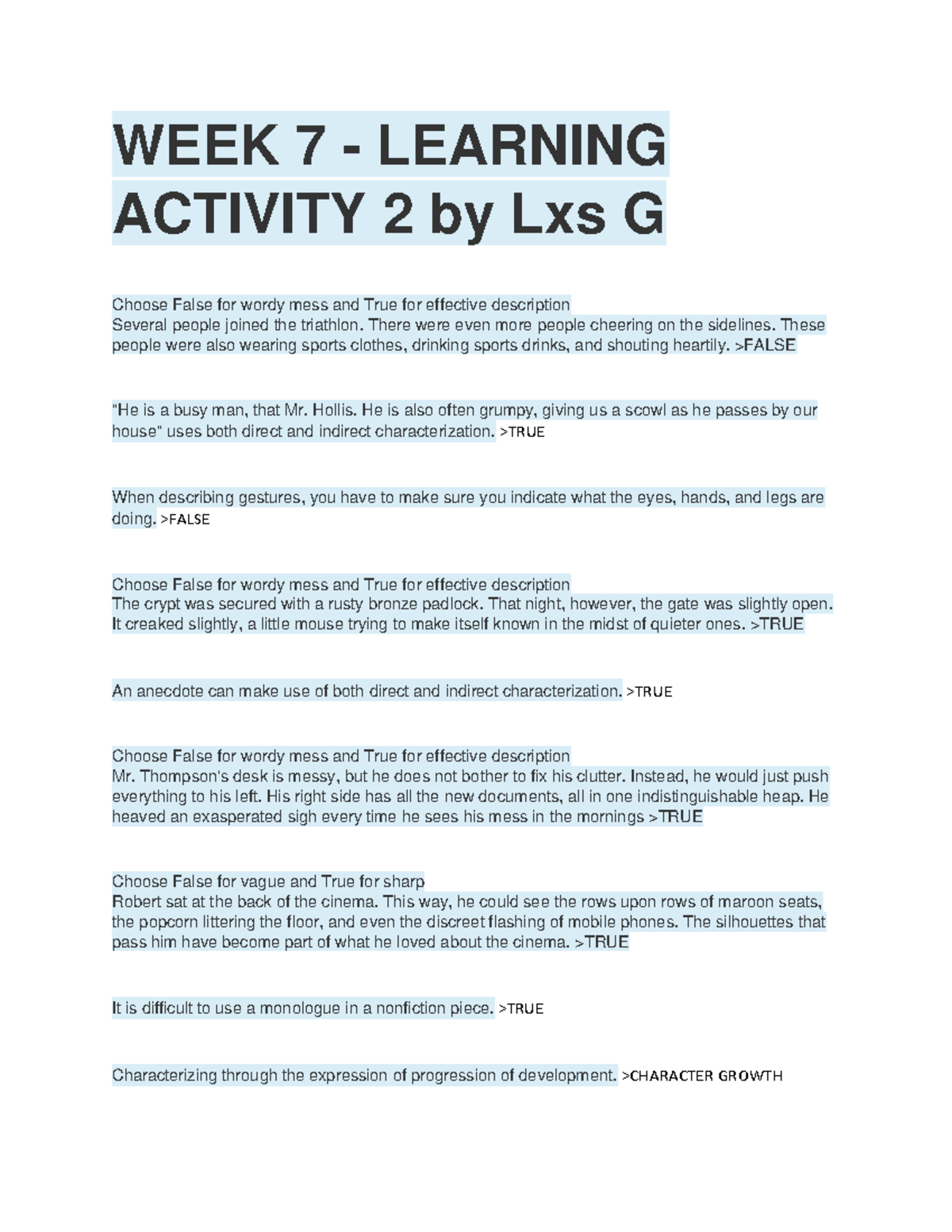 WEEK 7 LEARNING ACTIVITY 2 - Characterization Techniques and Examples ...