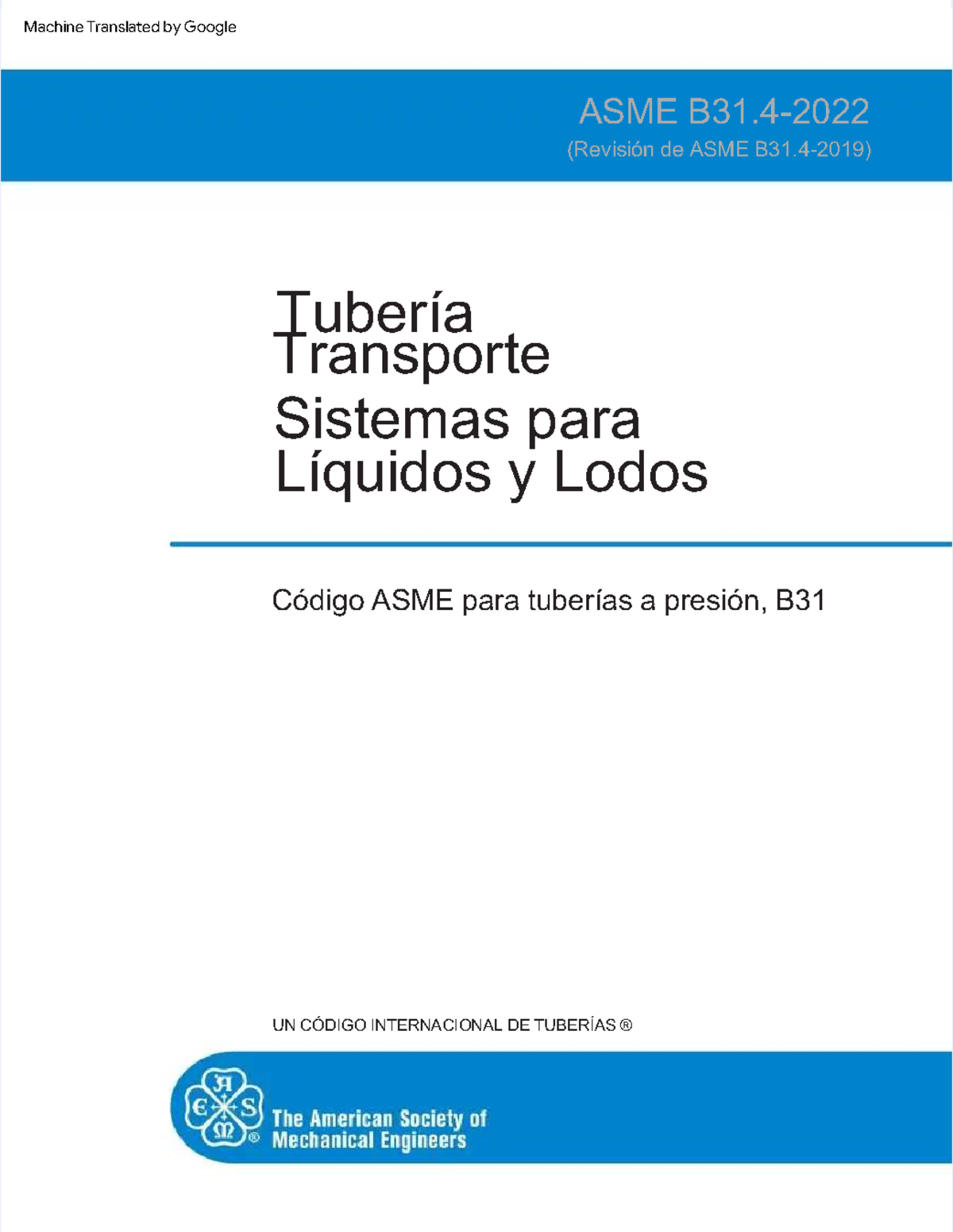Revisión del Código ASME B31.4-2022 para Tuberías a Presión - Studocu