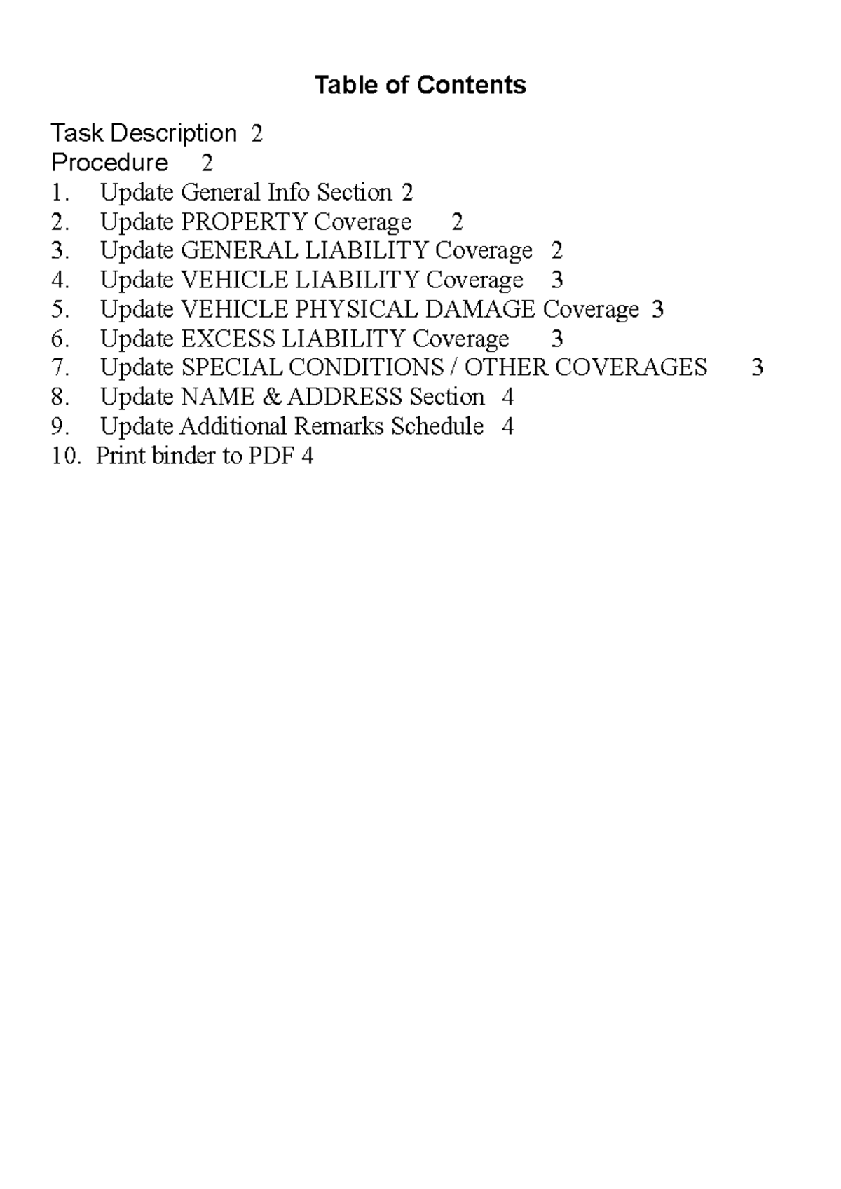 Binder Preparation Procedure for Acord Templates (621975529) - Studocu