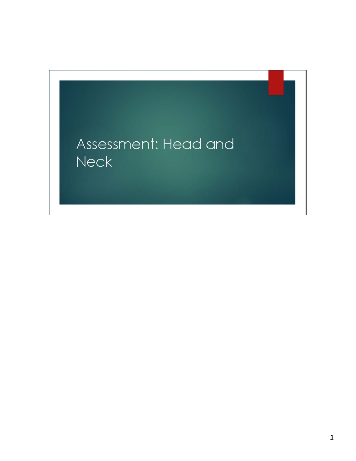 Nursing Health Assessment: Head and Neck Exam Guide (NURS 307) - Studocu