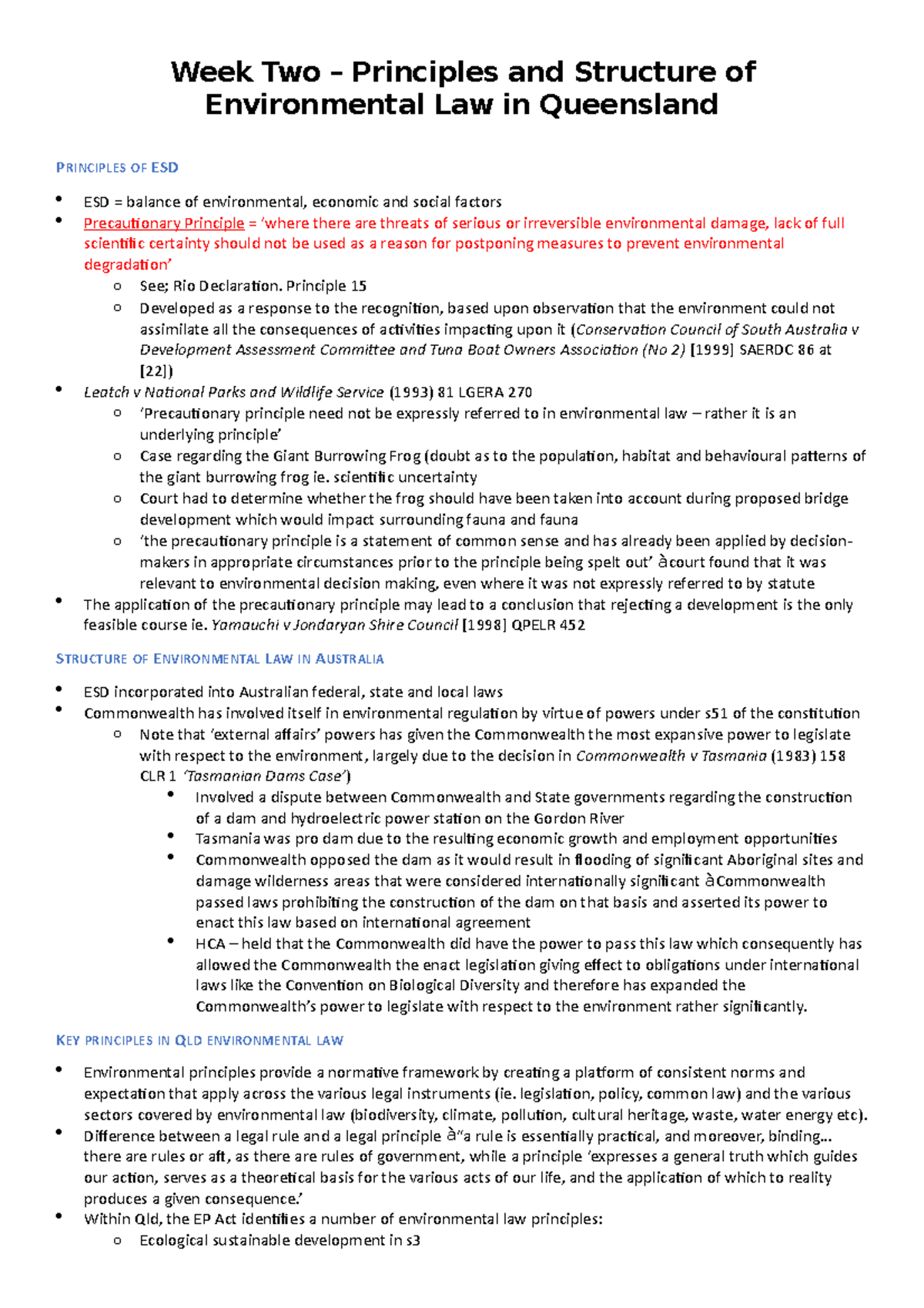 Week two notes - Offence and compliance - Week Two – Principles and ...