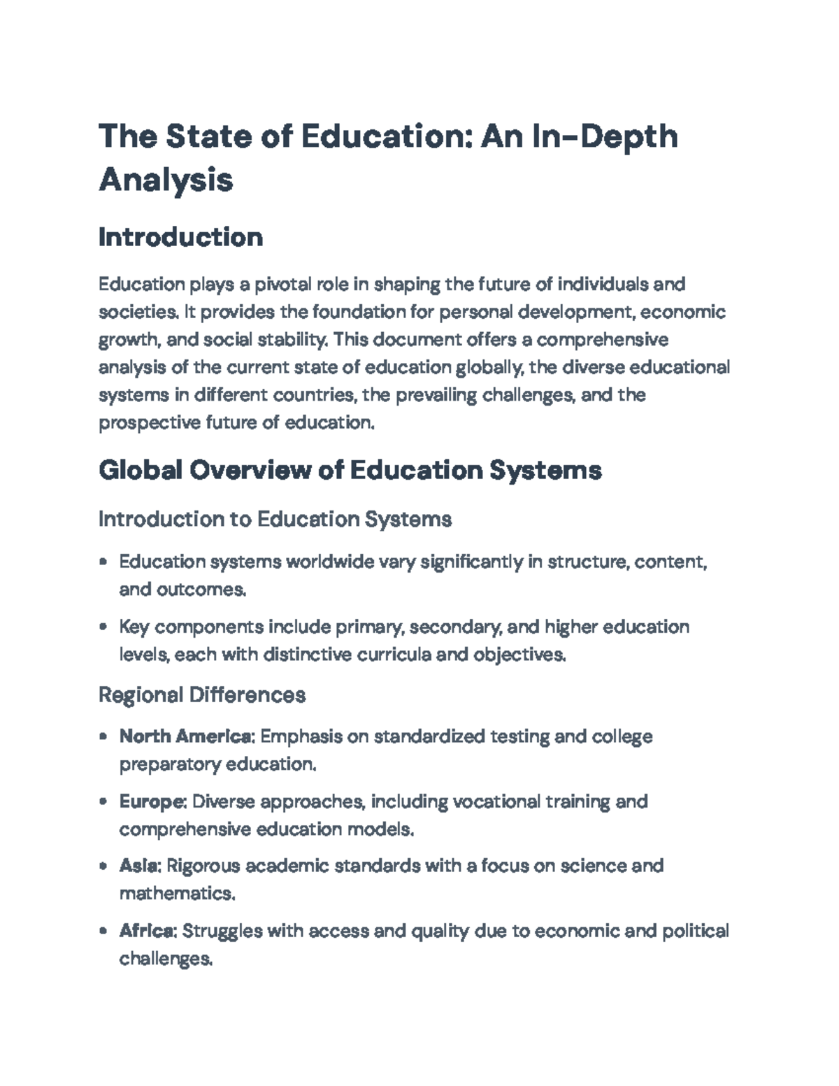 Global Education Systems: Challenges and Future Prospects Analysis ...