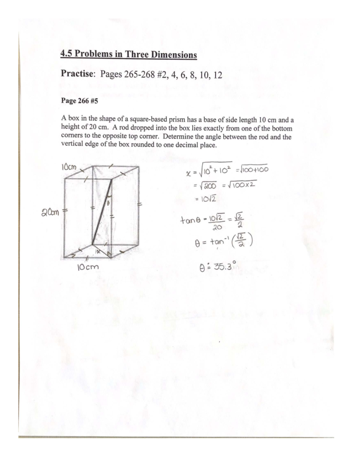 3D Geometry Problems: Prism Angles & Rods (Course Code: 4) - Studocu