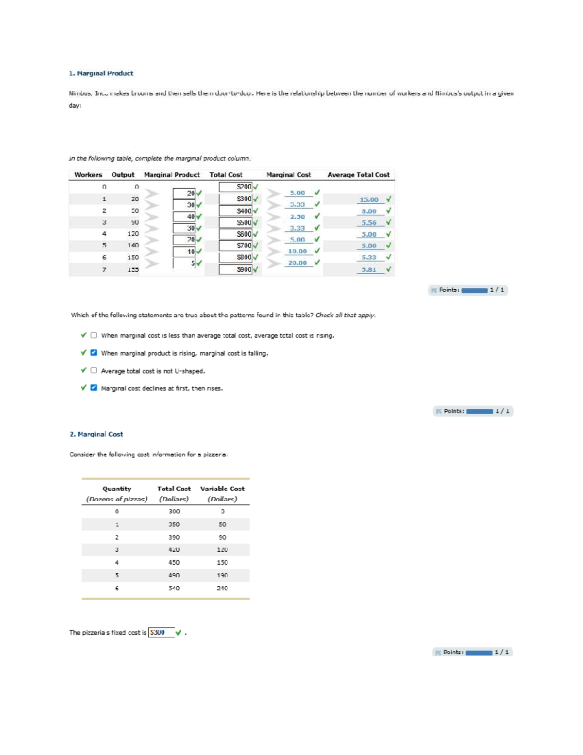 ECO 201 WK 5 Quiz - Marginal Product and Cost Analysis - Studocu
