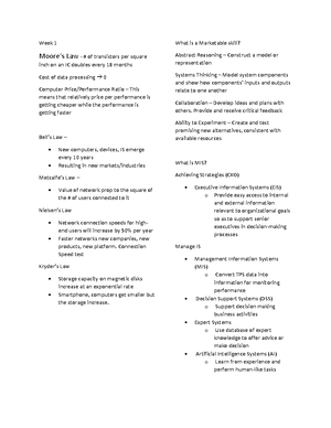 Im cheat sheet - Summary Information Management - Week 1: The ...
