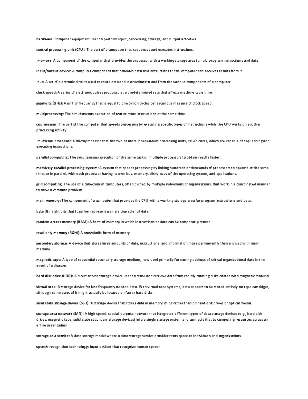 Chapter 2 - Computer Hardware and Concepts Overview - Studocu