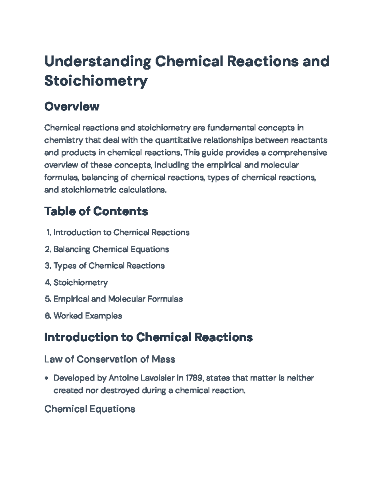Understanding Chemical Reactions & Stoichiometry: A Comprehensive Guide ...