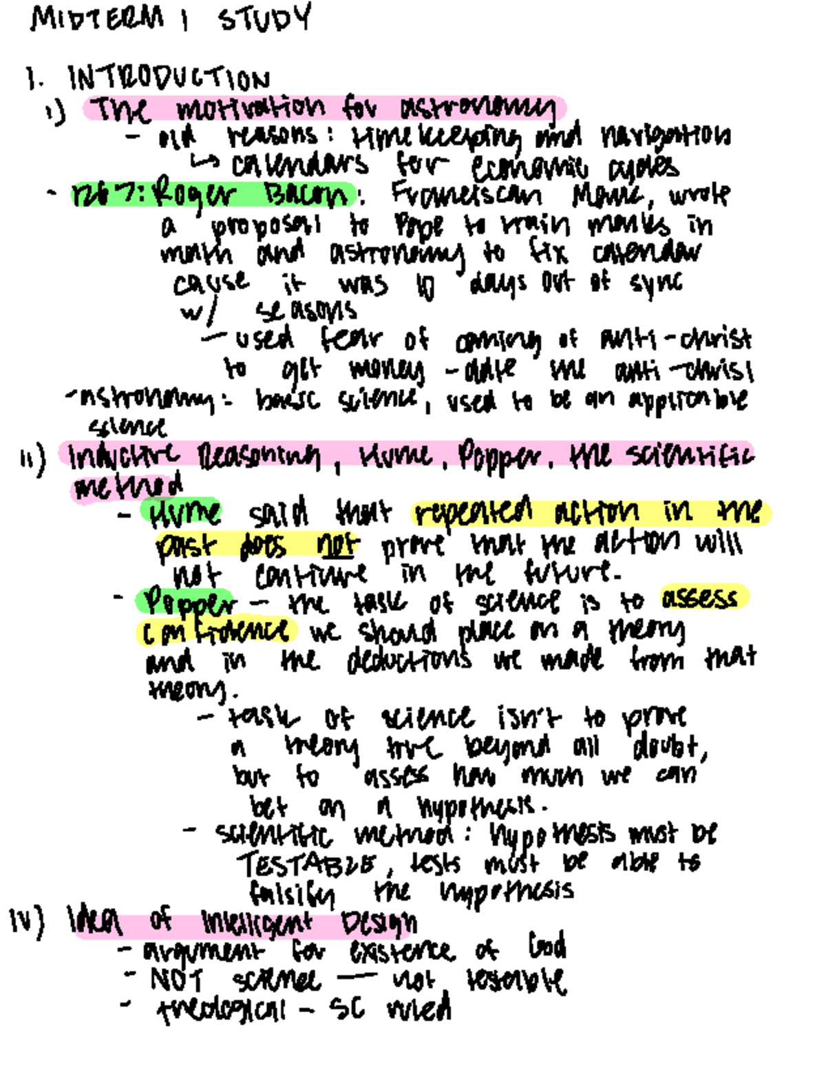 MIDTERM 1 STUDY GUIDE: Astronomy Concepts and Theories - Studocu