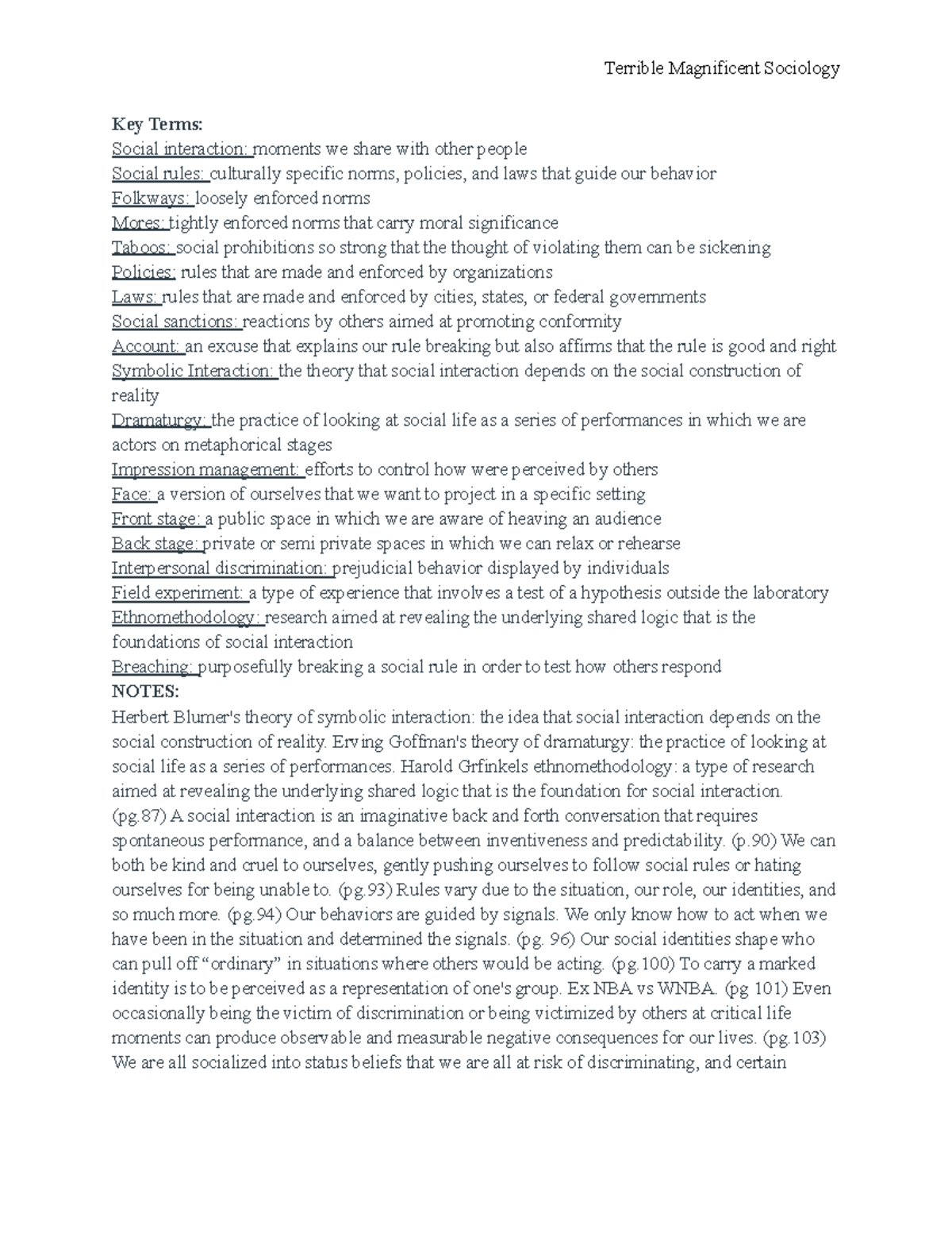 Ch 4: People in Interaction - Key Concepts and Theories in Sociology ...