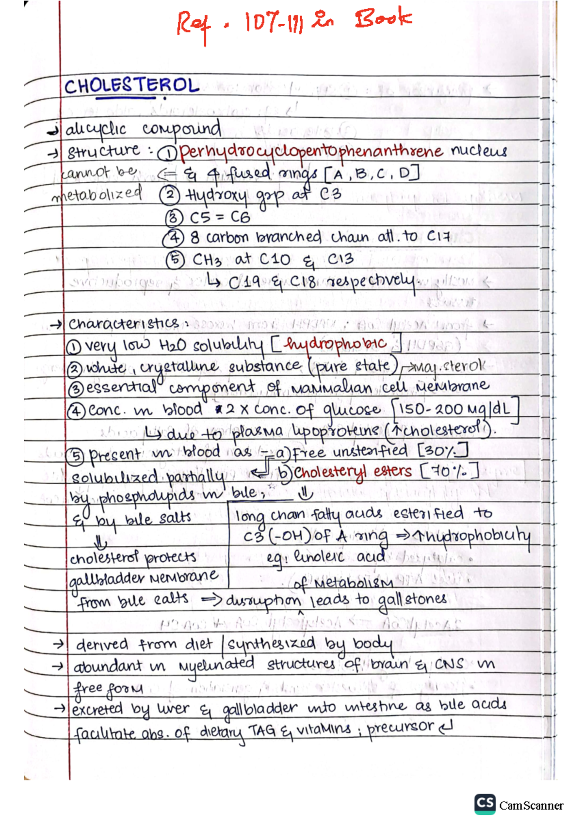 Cholesterol Notes: Structure, Metabolism, and Functions in Biology ...