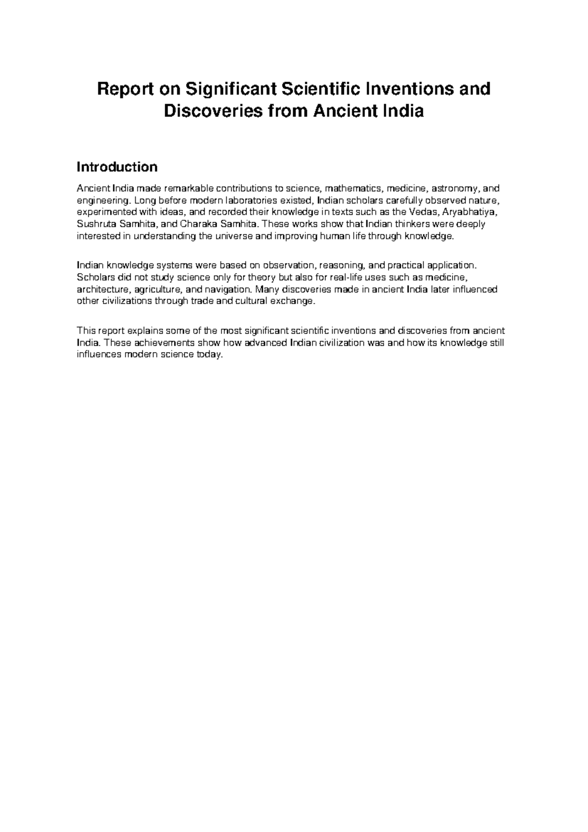 Ancient India Scientific Inventions Report: Key Discoveries and ...