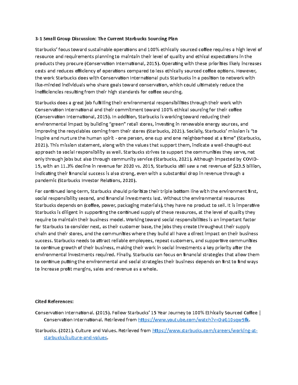 3-1 Small Group Discussion - Operating with these priorities likely ...