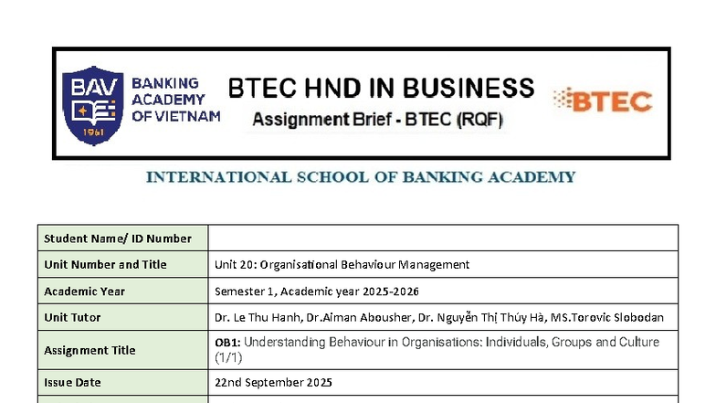 OBM Assignment Brief Sem1 2526: Understanding Behaviour in ...