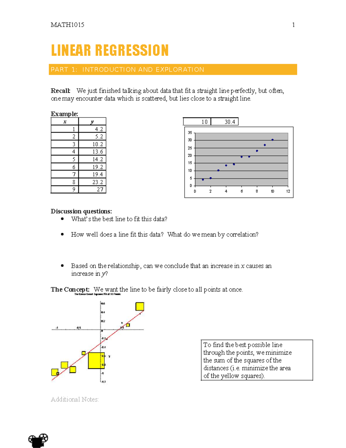 MATH1015 Linear Regression Part 1: Intro & Data Exploration - Studocu